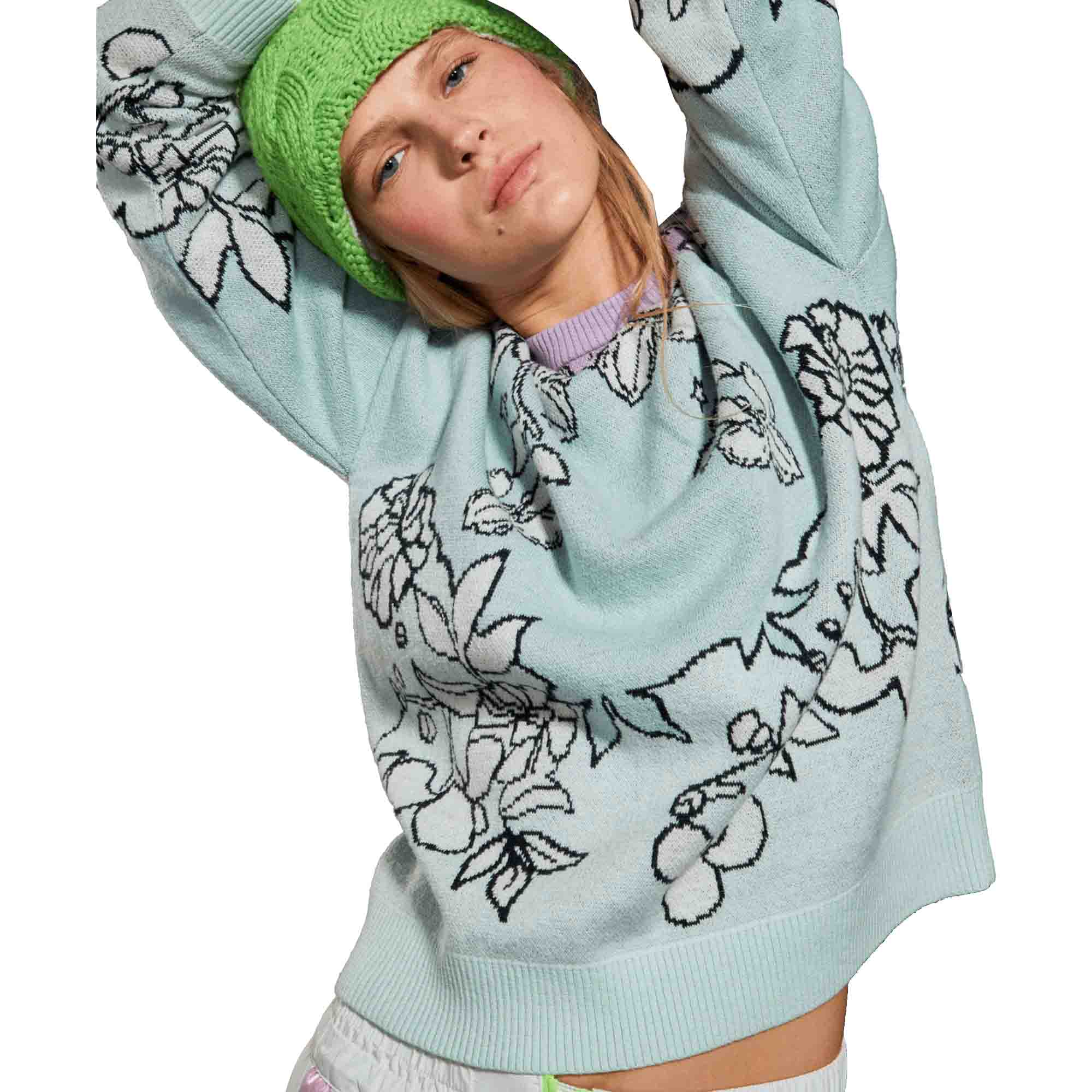 Roxy Roxy X Rowley Sweater Pullover fair aqua laurel floral jetzt bei ...