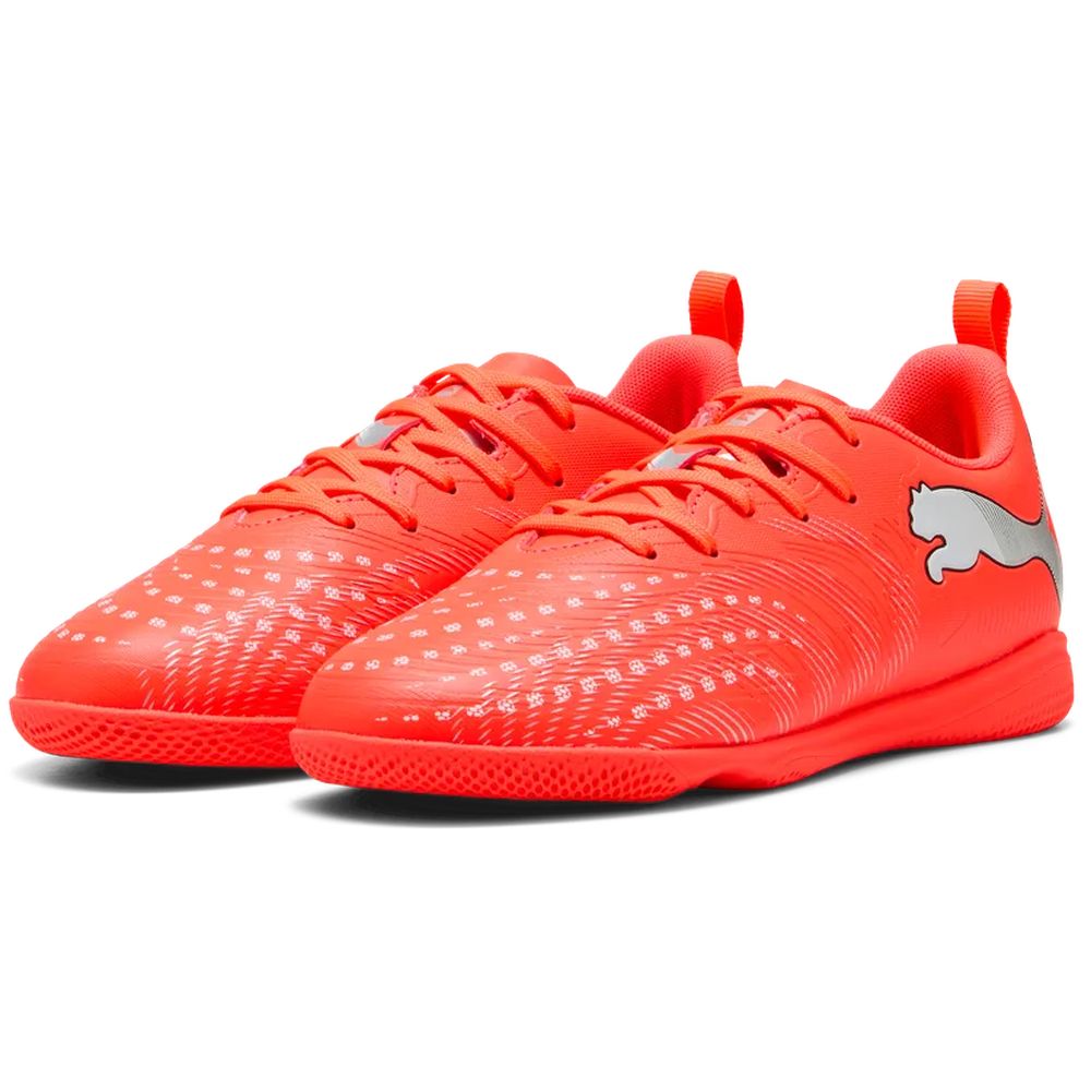 Puma FUTURE 9 PLAY IT Jr Hallenschuhe glowing red-white-black-silver ...